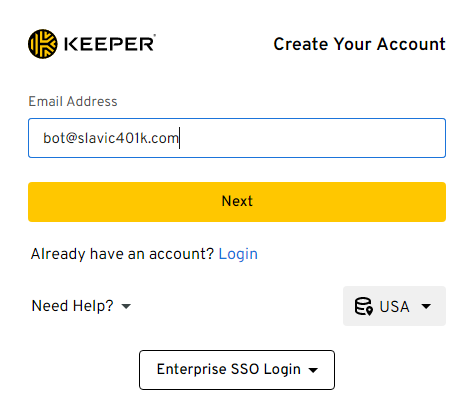 Keeper Setup – Slavic401k Employee Helpdesk